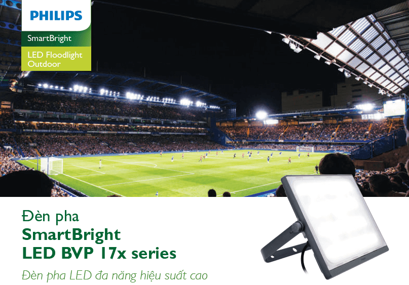 Đèn pha Led Philips Floodlight SmartBright BVP172 LED43/CW 50W WB GREY CE